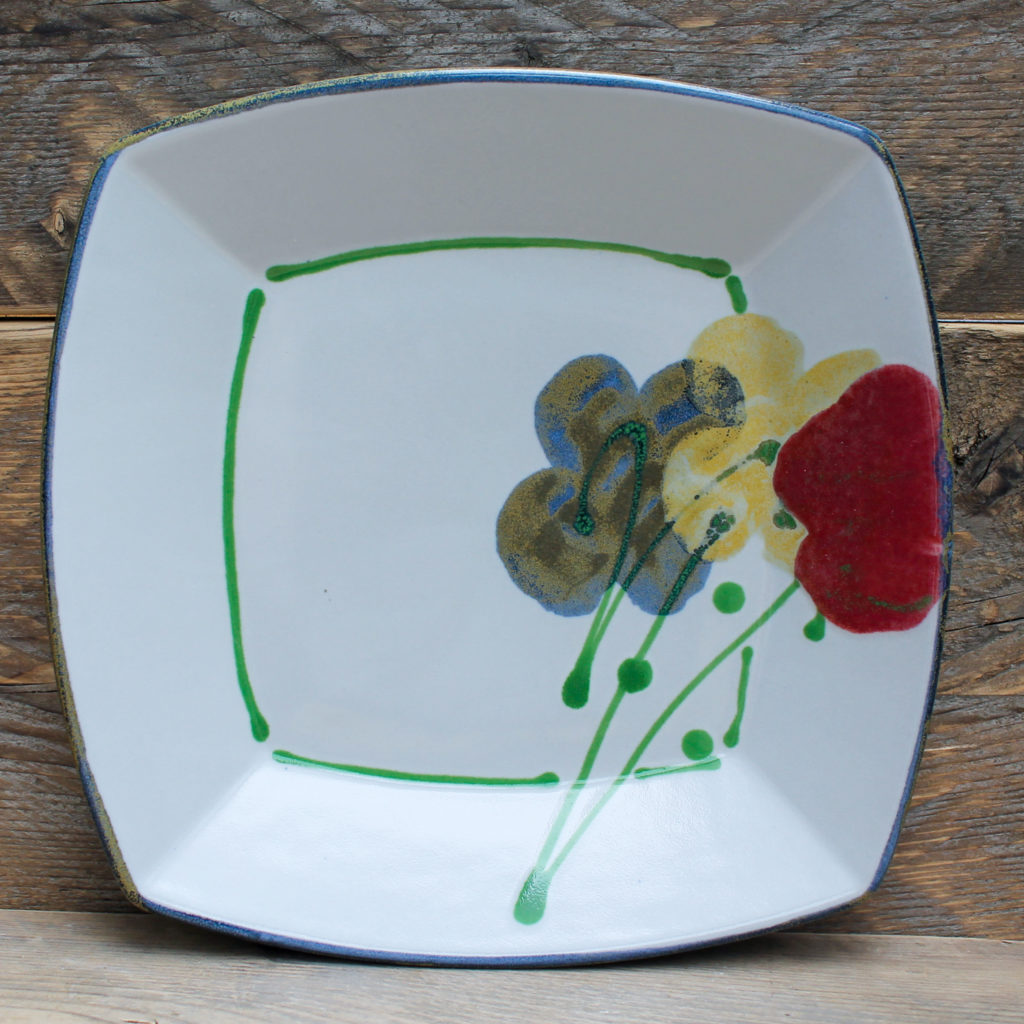 Poppy Square Plate | Grayshott Pottery
