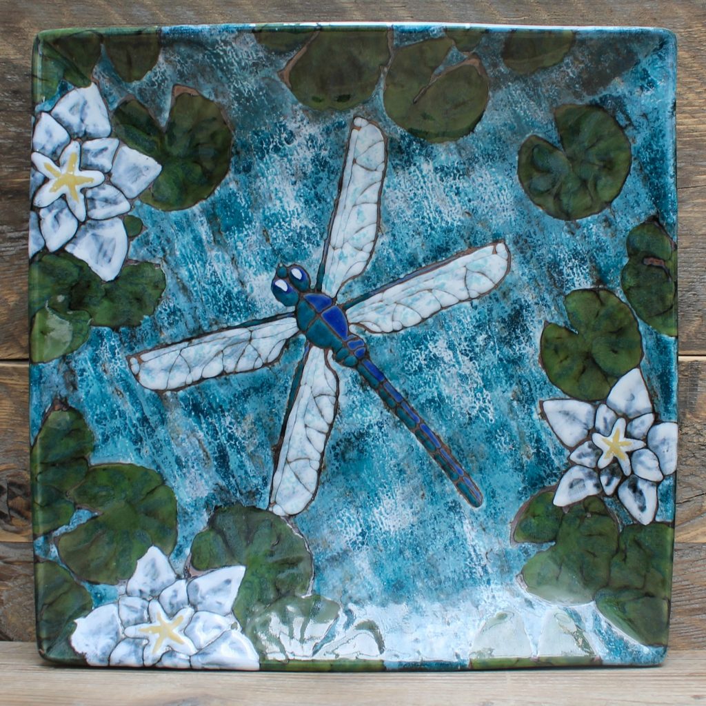 Dragonfly Square Platter | Grayshott Pottery