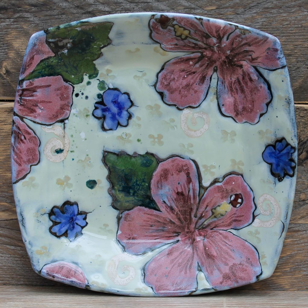 Hawaiian Square Plate | Grayshott Pottery